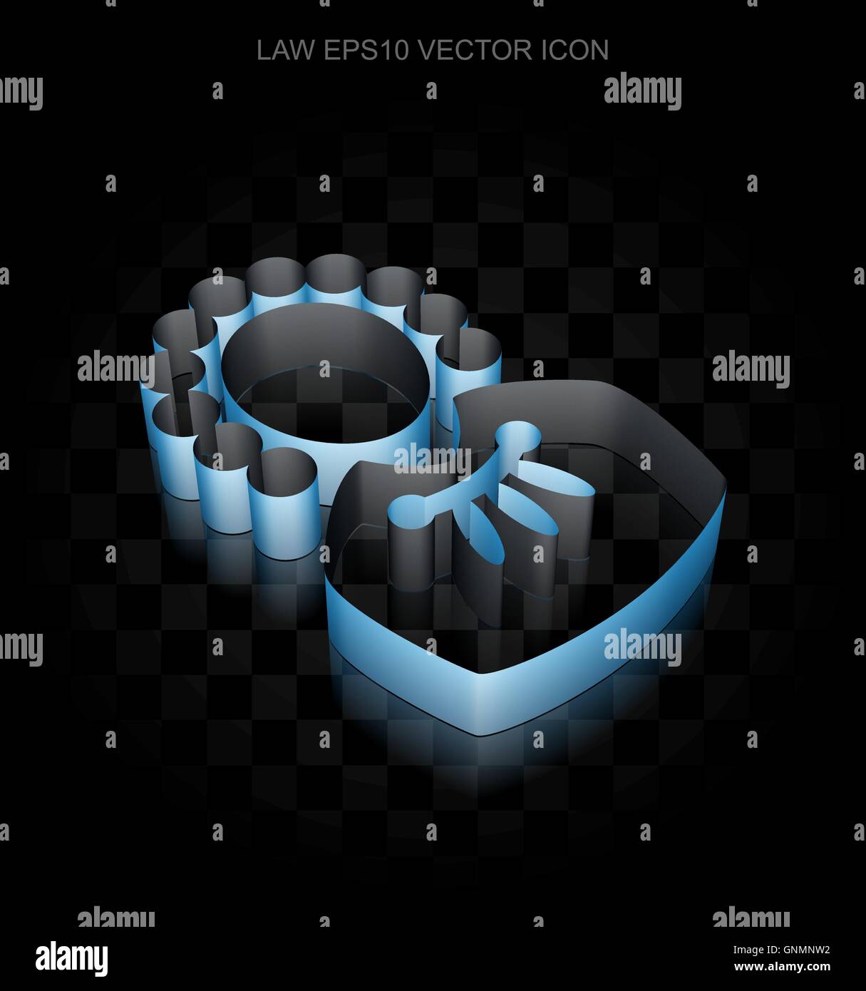 Law icon: Blue 3d Judge made of paper, transparent shadow, EPS 10 ...