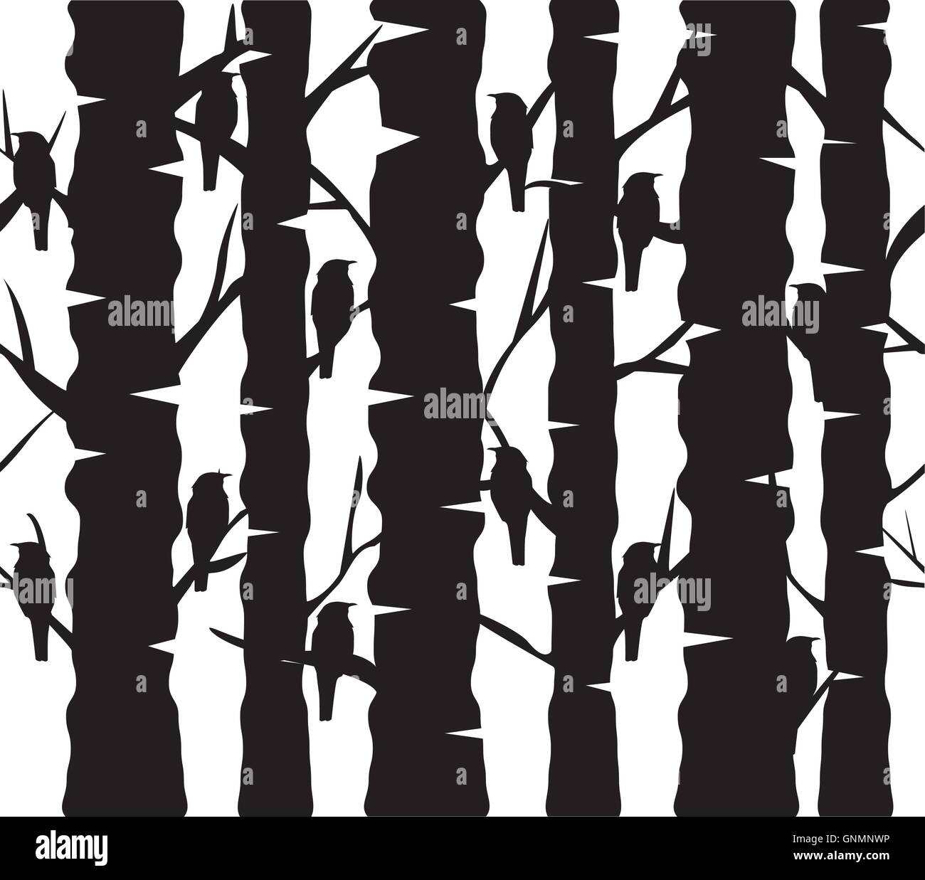tree background with birds Stock Vector Image & Art - Alamy