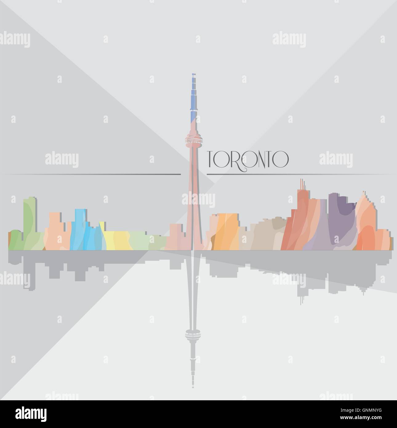 Isolated textured cityscape of Toronto on a grey background Stock ...