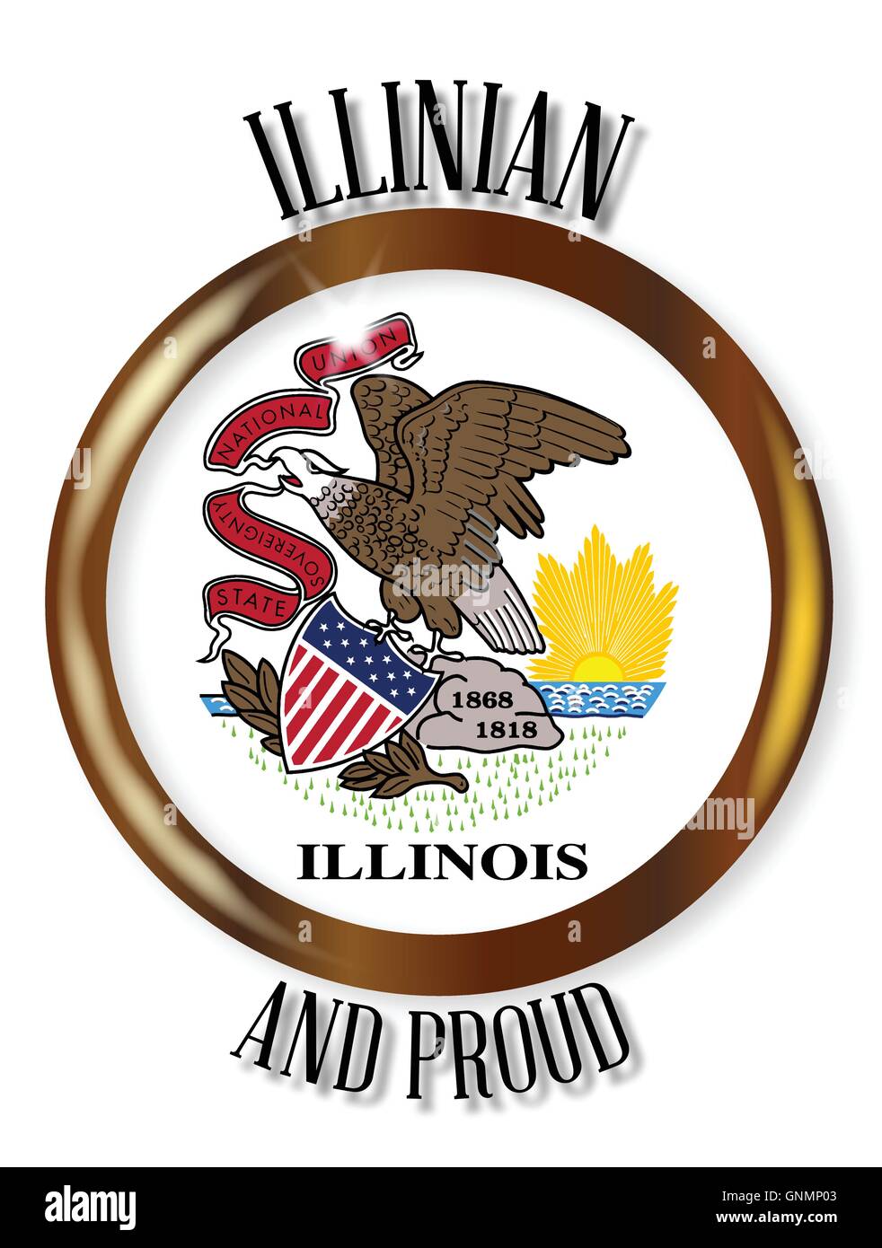 Flag usa state illinois Stock Vector Images - Alamy