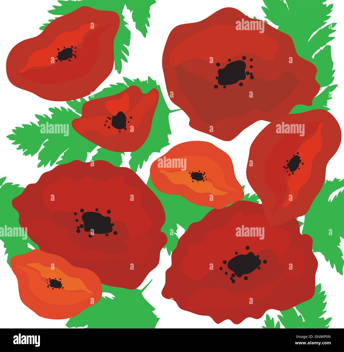 poppies seamless background Stock Vector Image & Art - Alamy