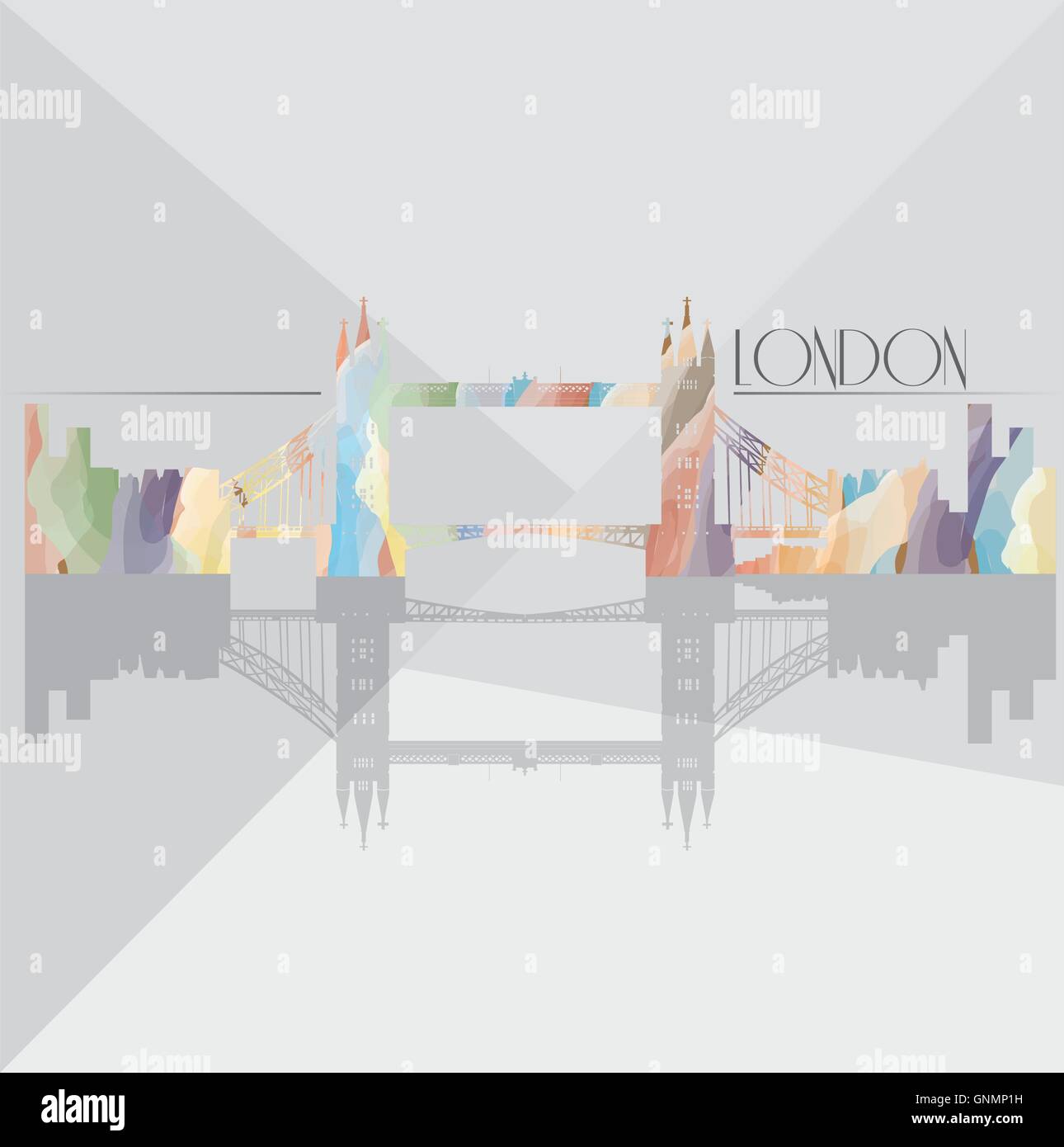 Isolated textured cityscape of London on a grey background Stock Vector ...