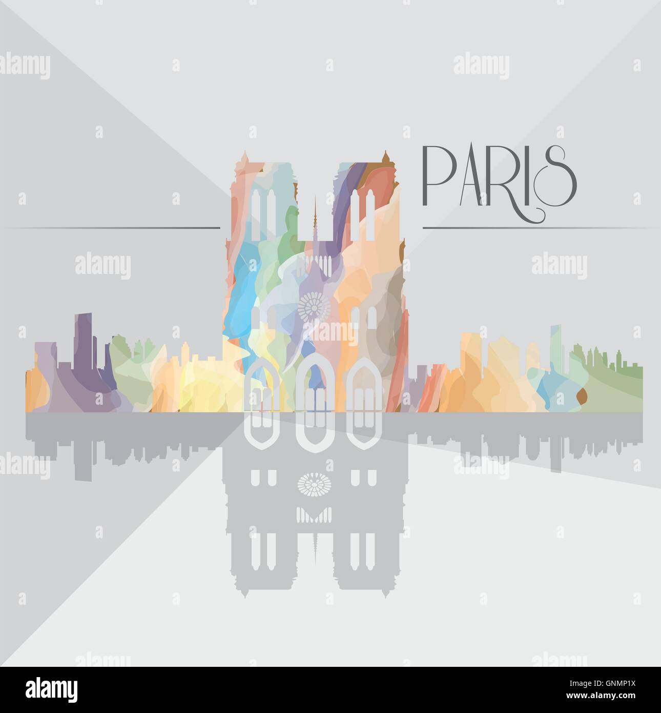 Isolated textured cityscape of Paris on a grey background Stock Vector ...