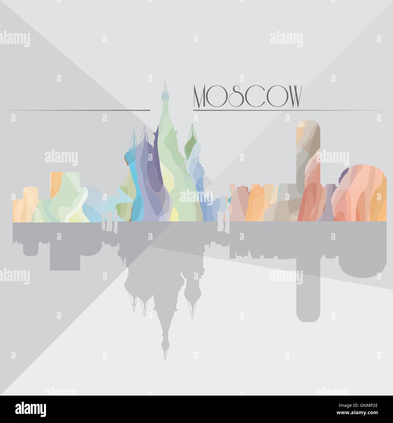 Isolated textured cityscape of Moscow on a grey background Stock Vector ...