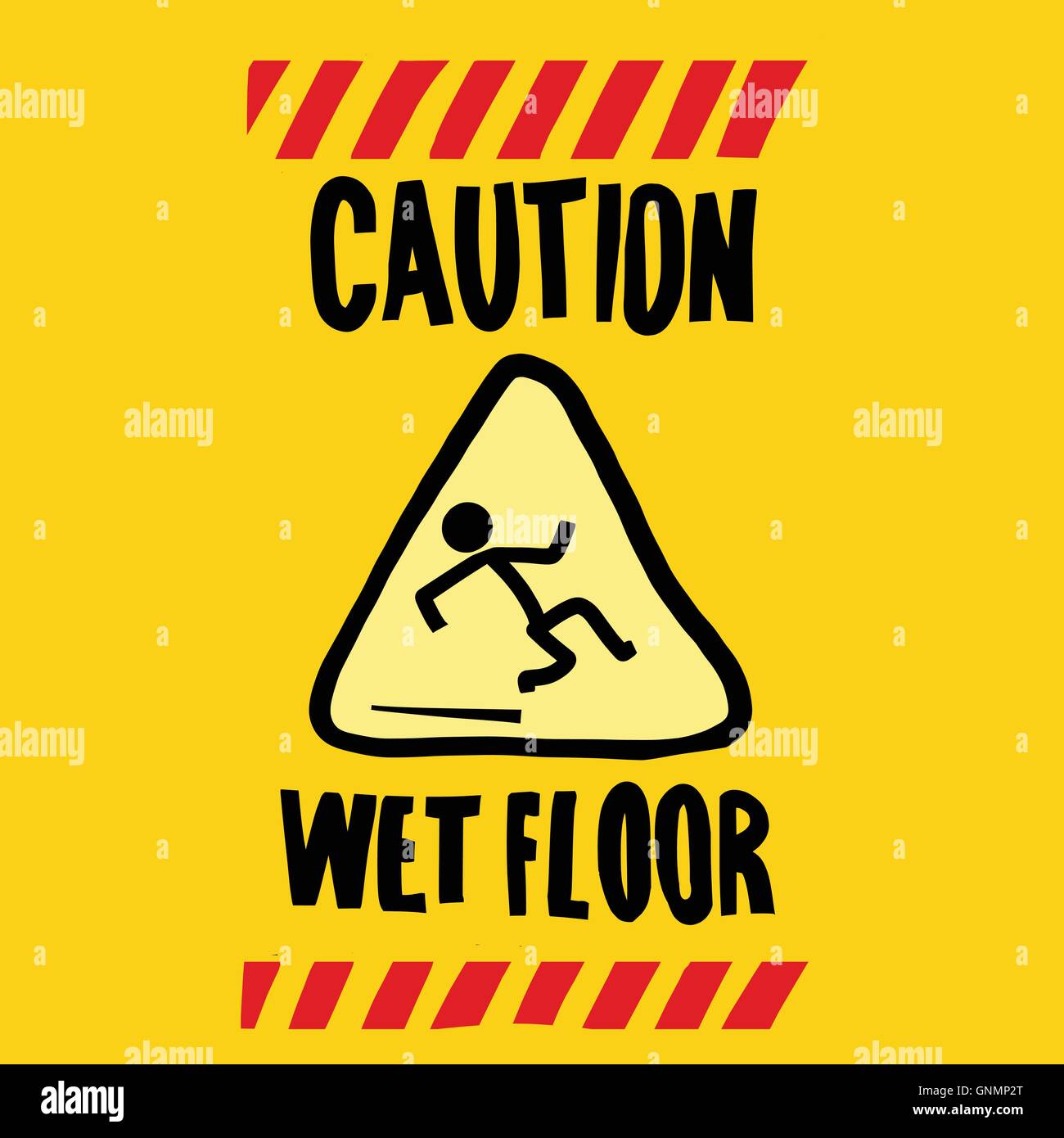 Caution wet floor vector warning Stock Vector Images - Alamy