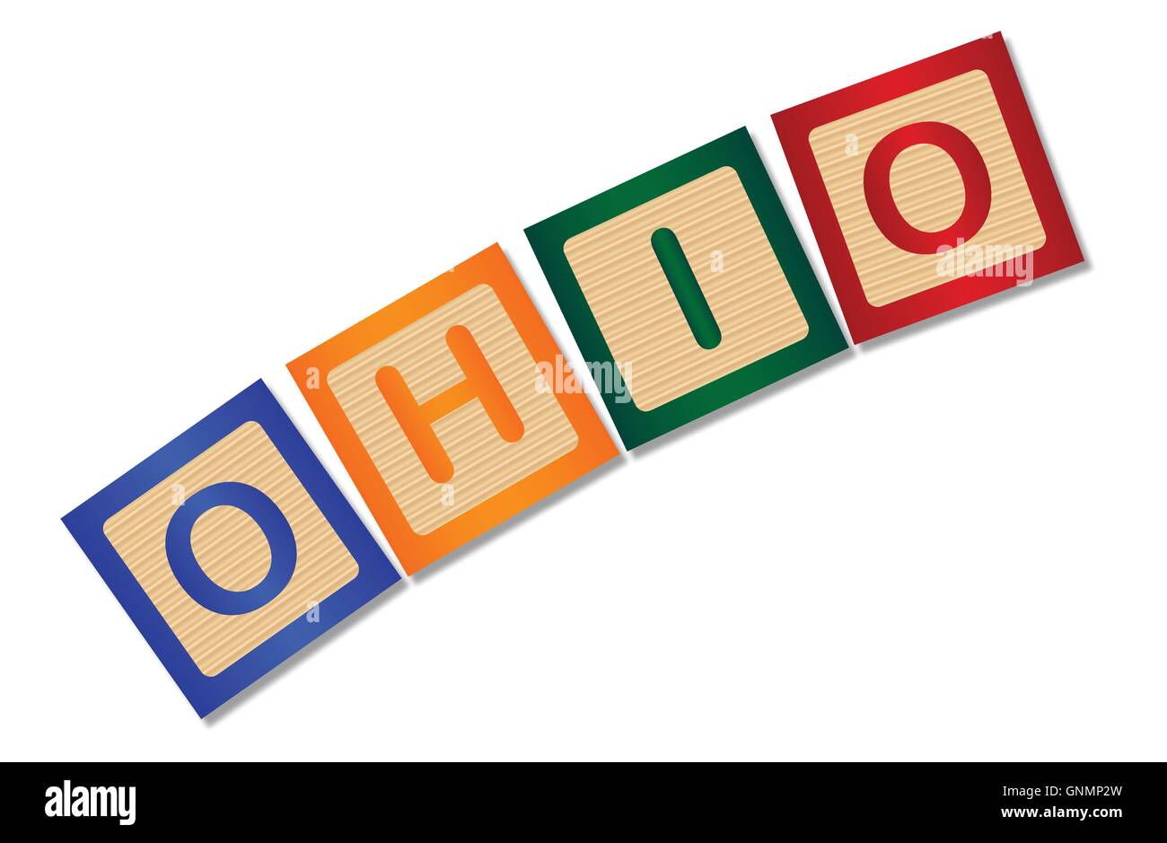 Ohio Wooden Block Letters Stock Vector Image & Art - Alamy