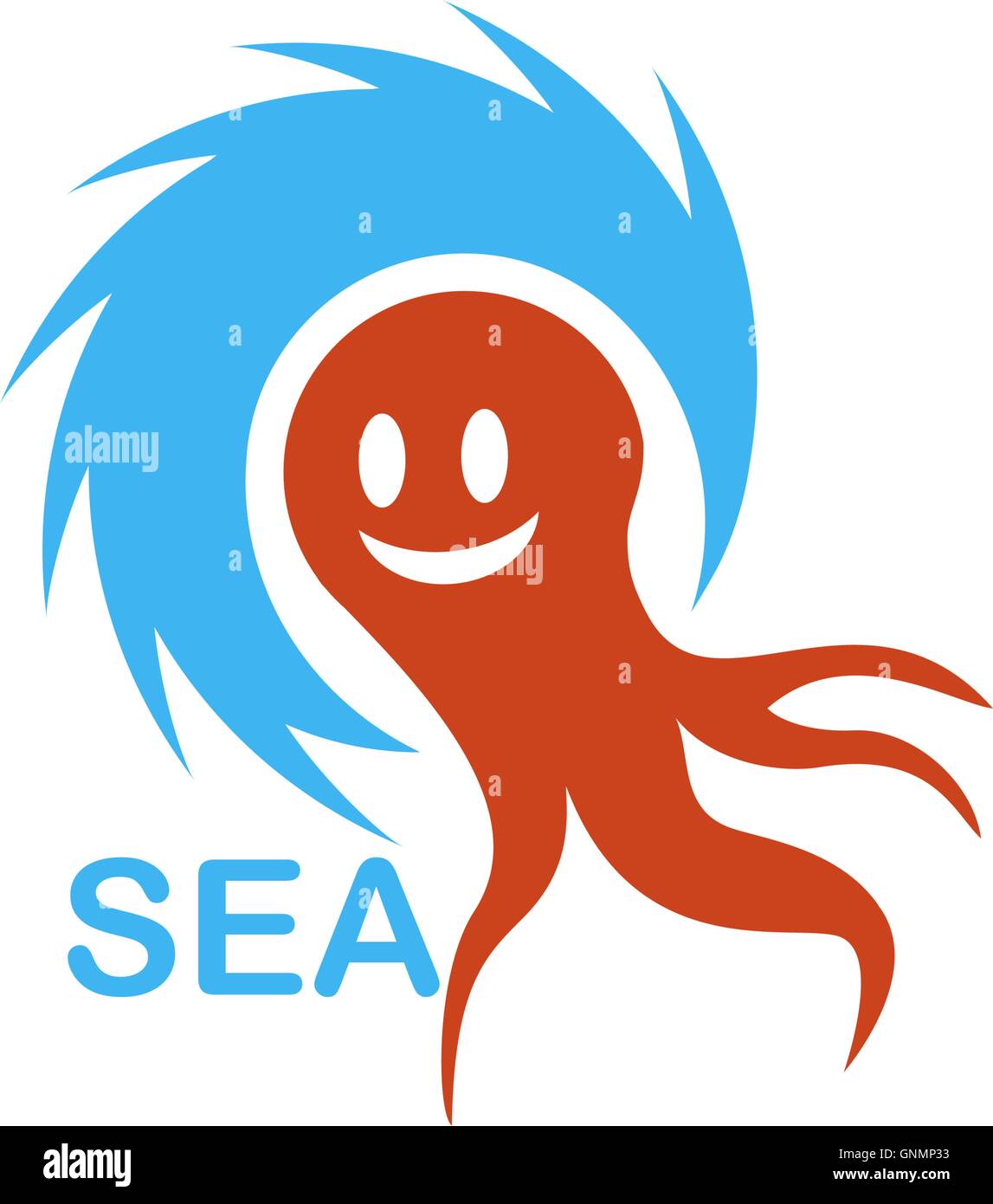 Illustration octopus in sea Stock Vector Images - Alamy