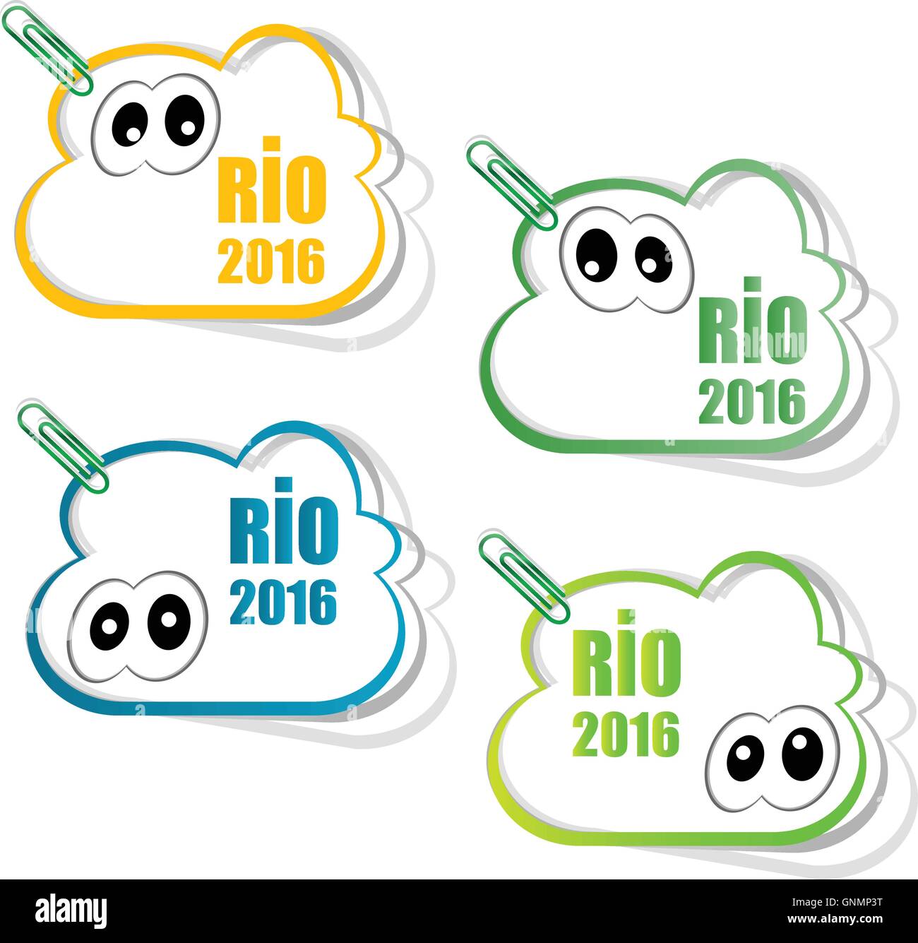 Stickers set. Sign symbol Rio olympics games 2016 in colors of the ...