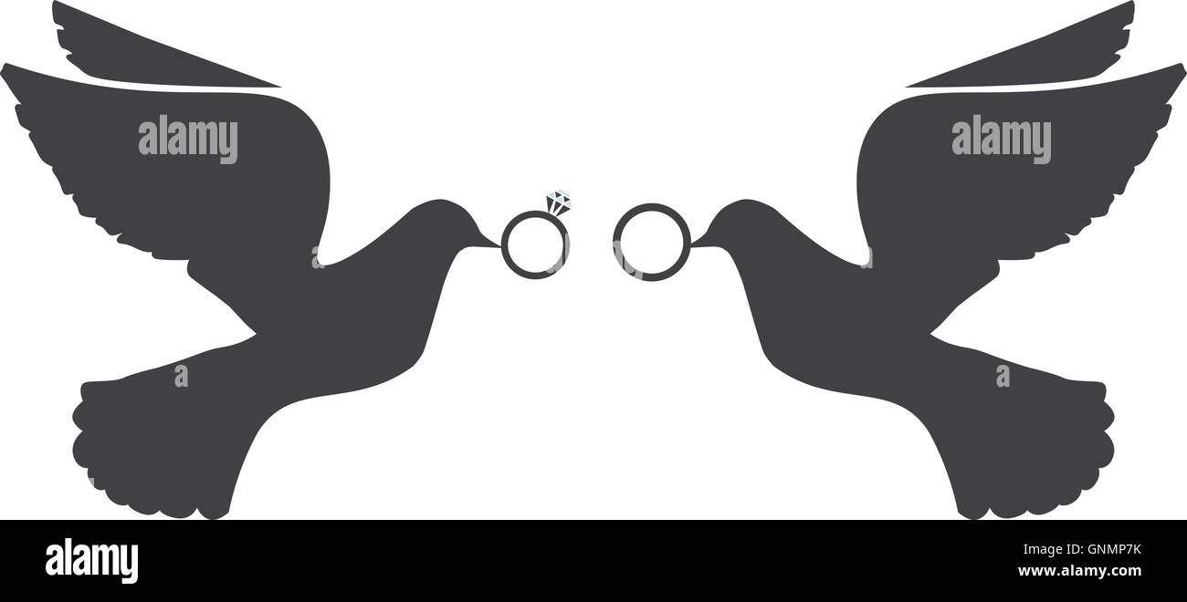Doves with wedding rings hi-res stock photography and images - Alamy