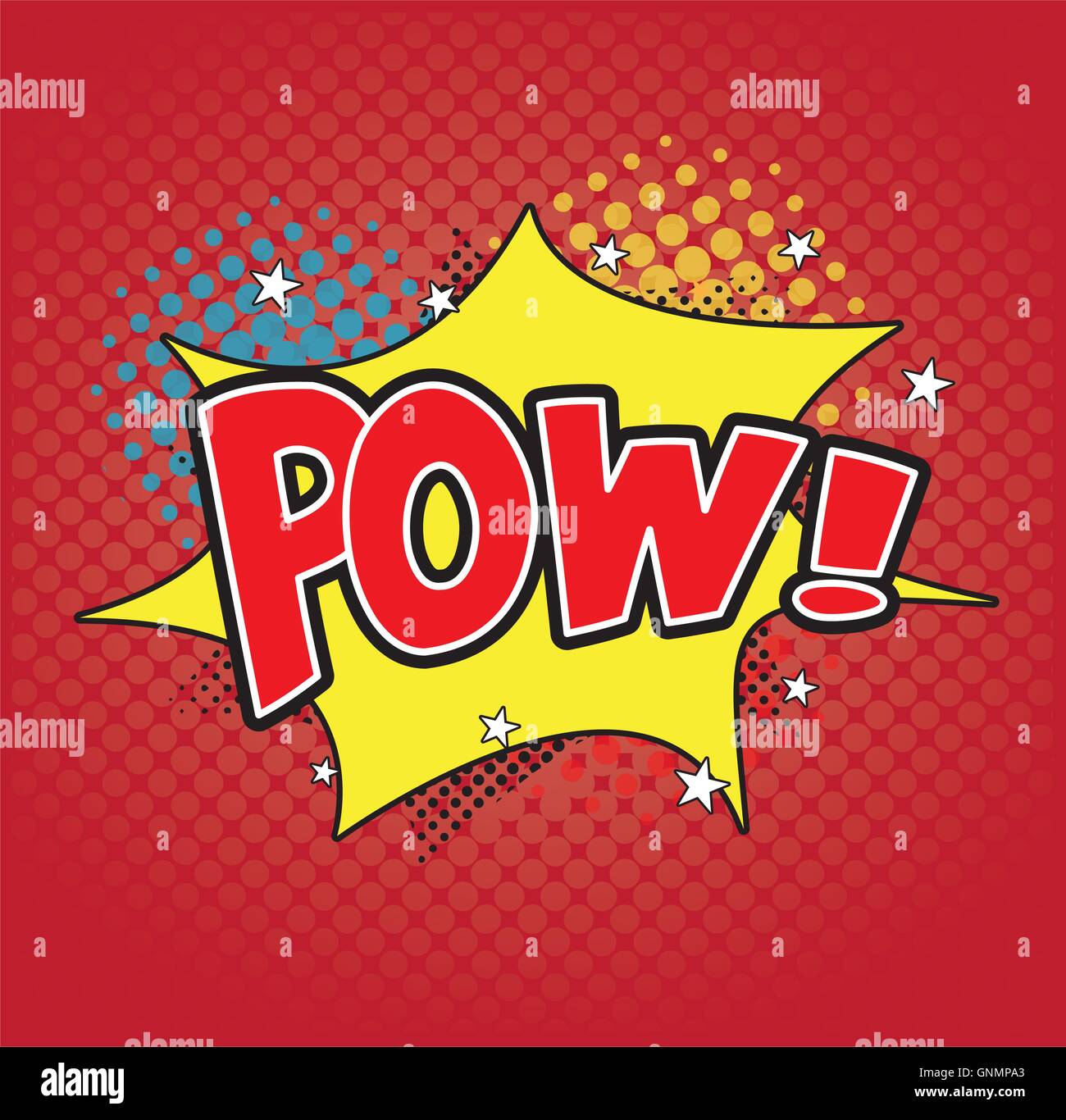 Isolated comic expression on a red textured background with stars Stock ...