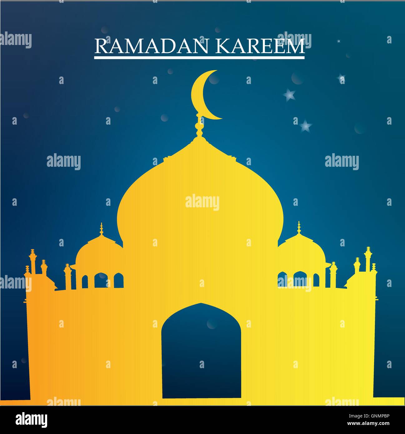 Isolated silhouette of a mosque on a colored background for ramadan ...