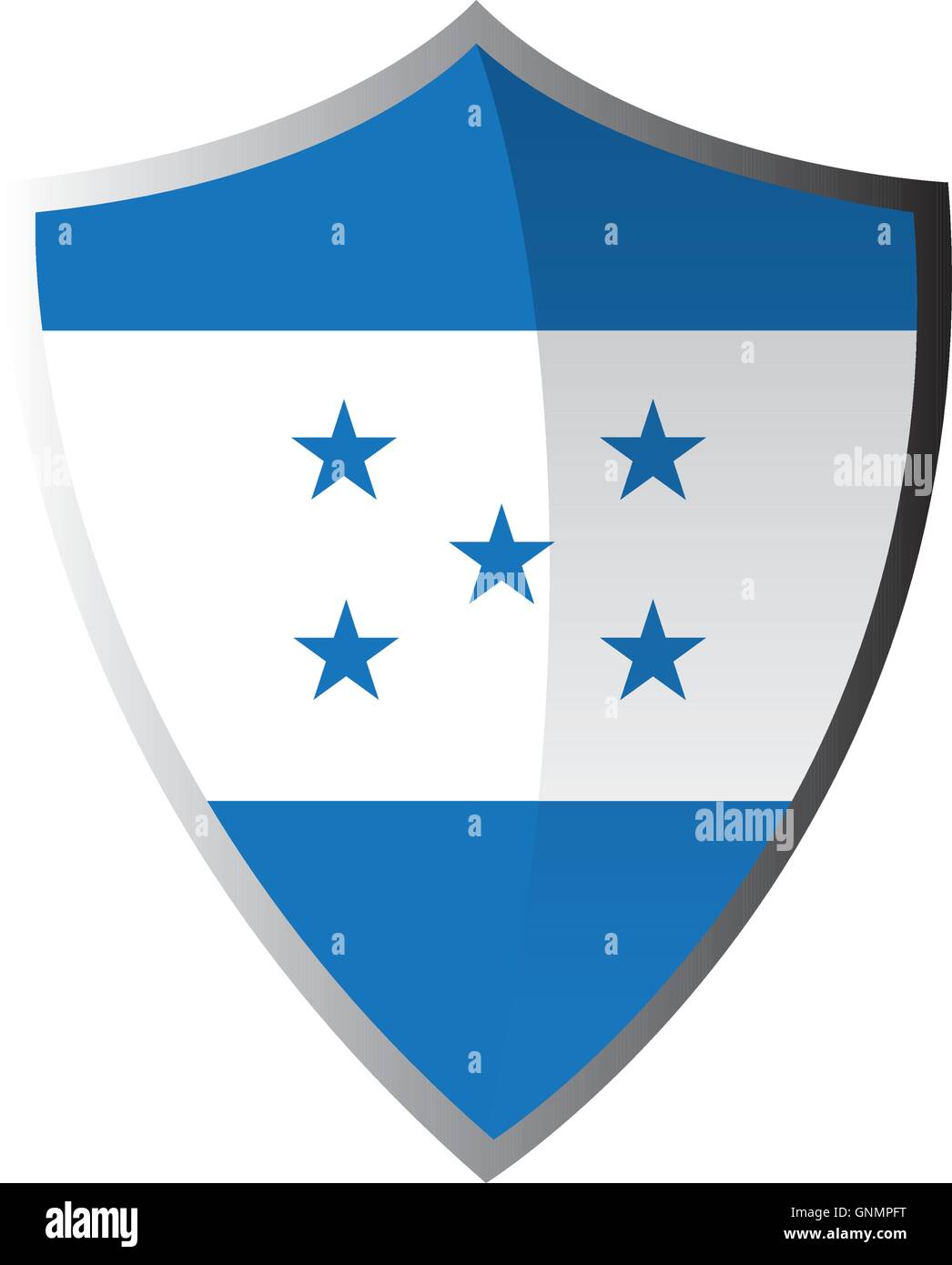 Isolated heraldry shield with the flag of honduras on a white ...