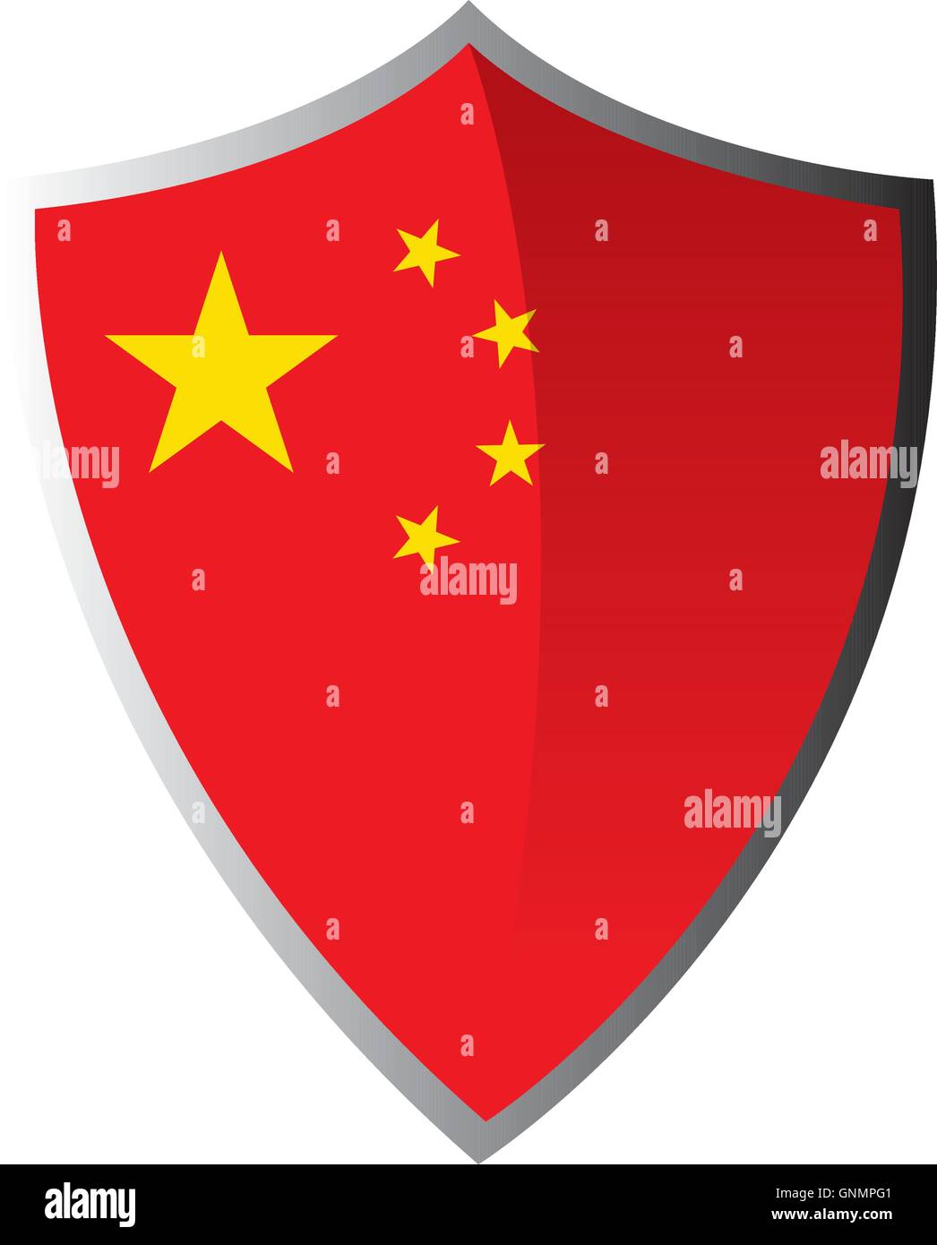 Isolated heraldry shield with the china flag on a white background ...