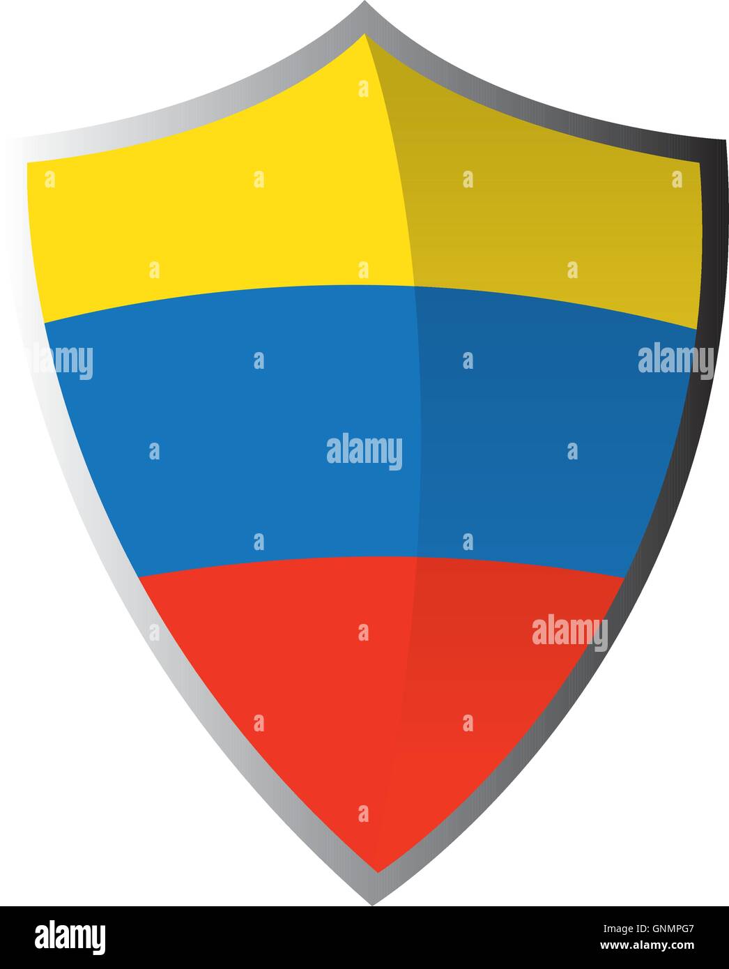 Isolated heraldry shield with the colombian flag on a white background ...
