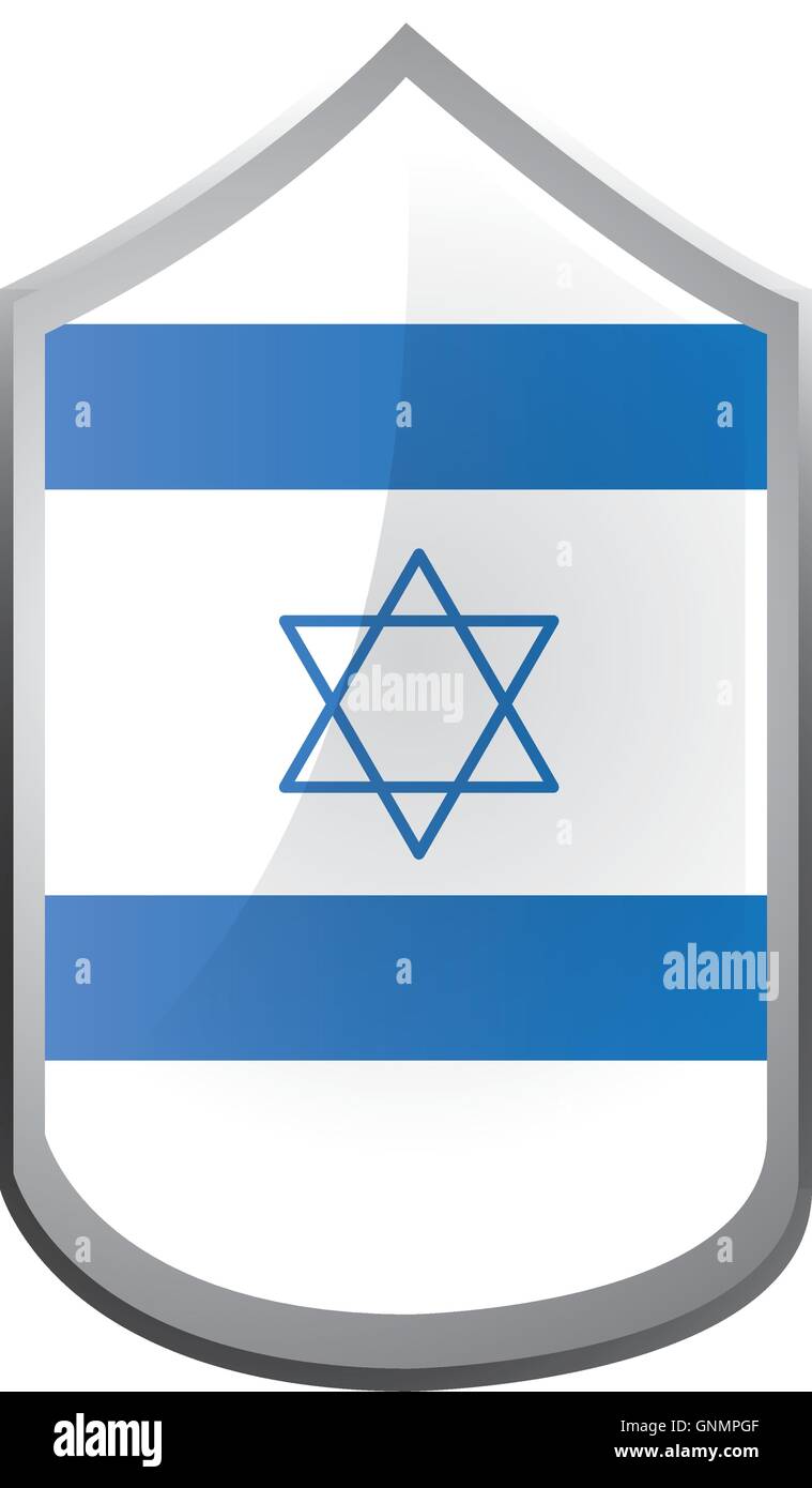 Isolated emblem with the flag of israel on a white background Stock ...