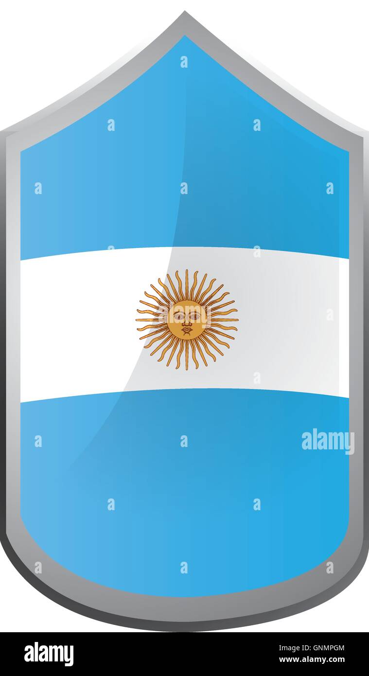 Isolated emblem with the flag of Argentina on a white background Stock ...
