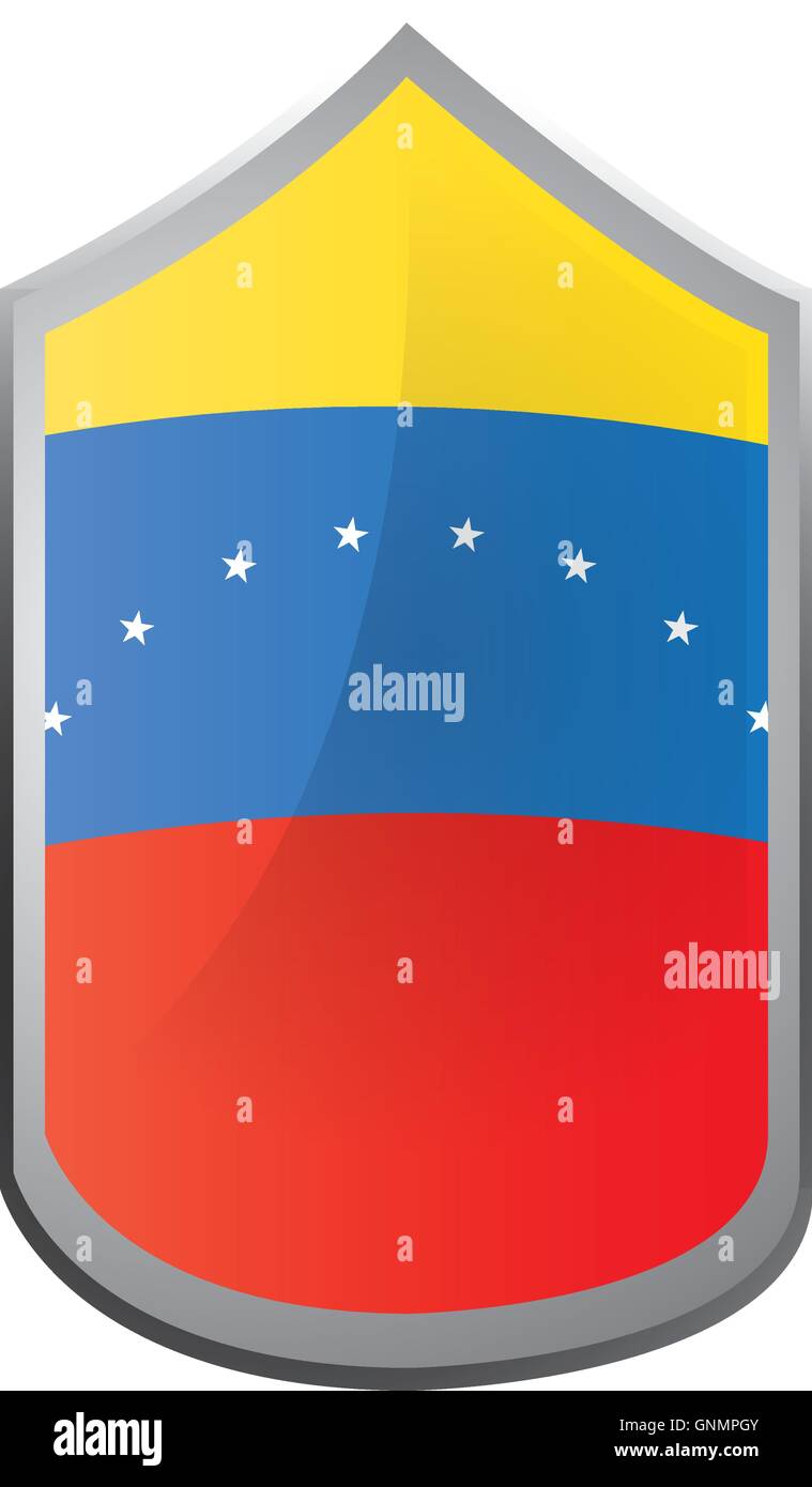 Isolated emblem with the flag of Venezuela on a white background Stock ...
