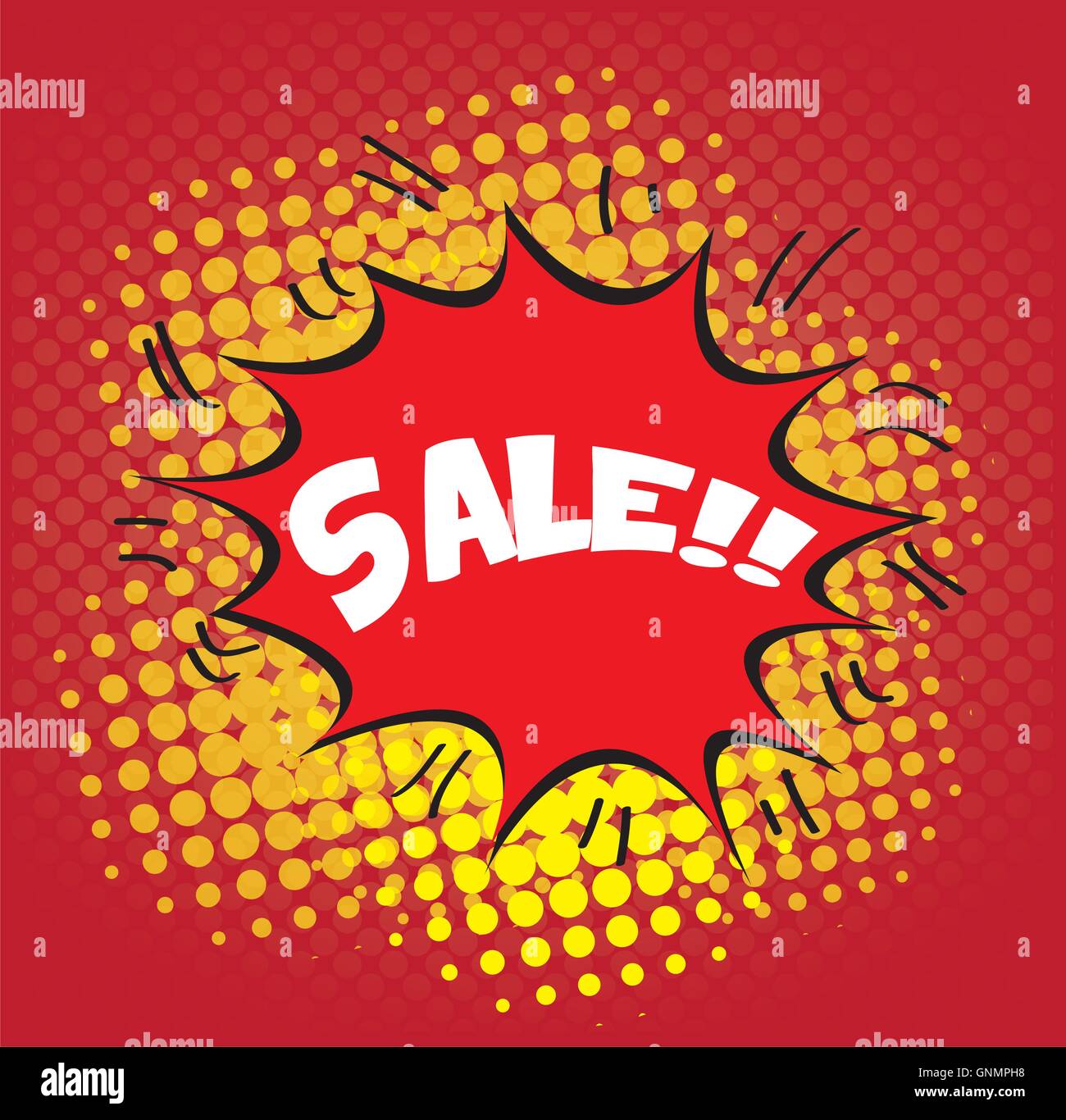 Isolated comic expressions for a discount purpose on a red textured ...