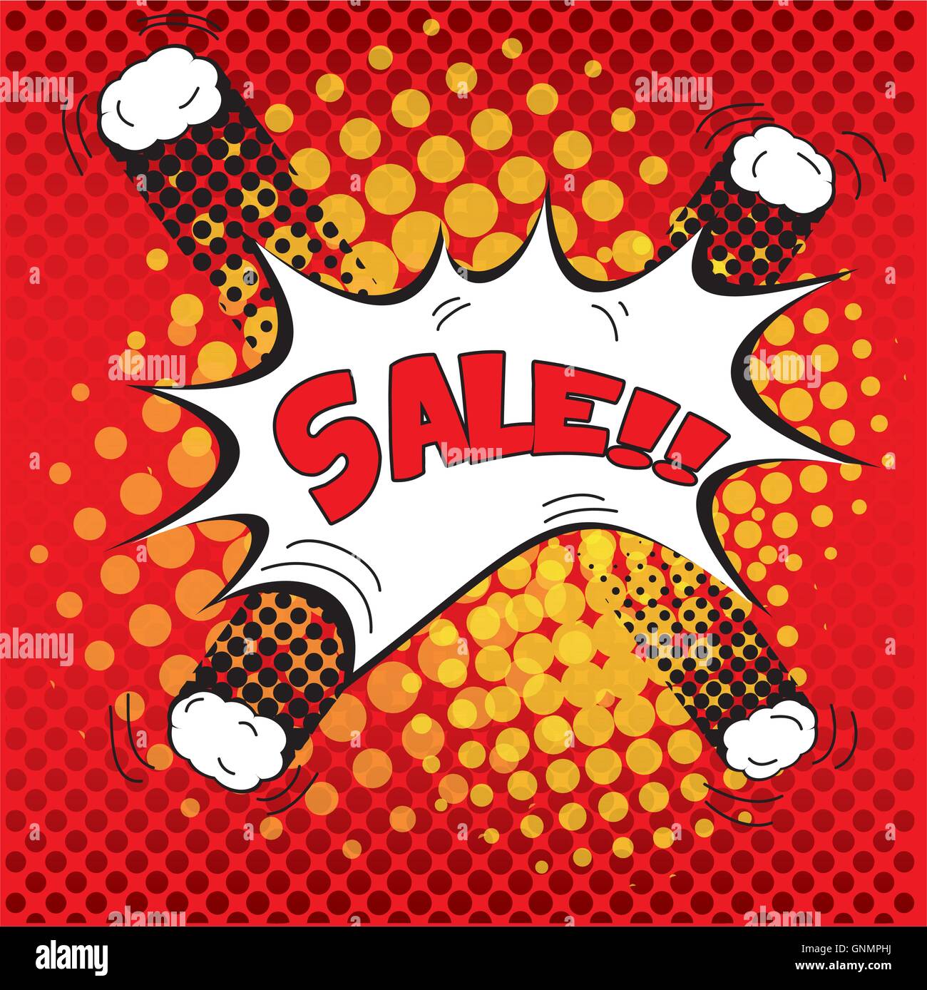 Isolated comic expressions for a discount purpose on a red textured ...