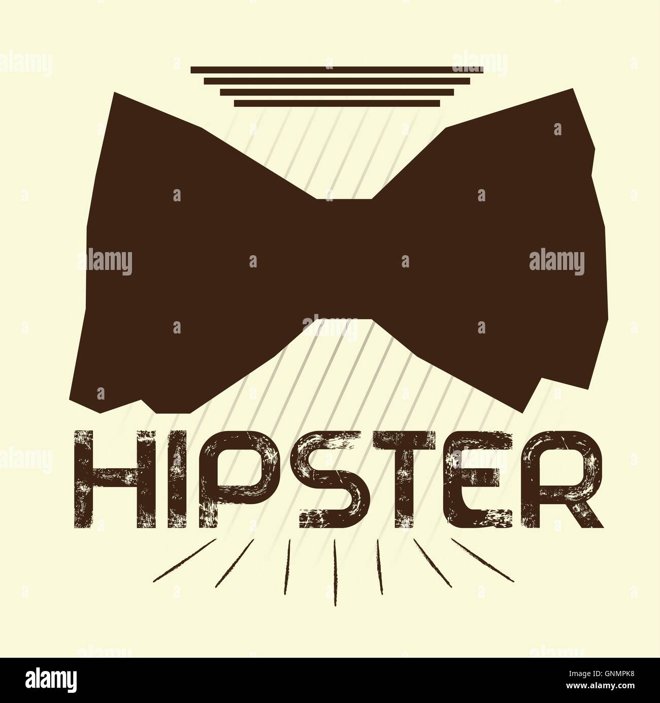 Isolated silhouette of a bowtie on a white background with text Stock ...