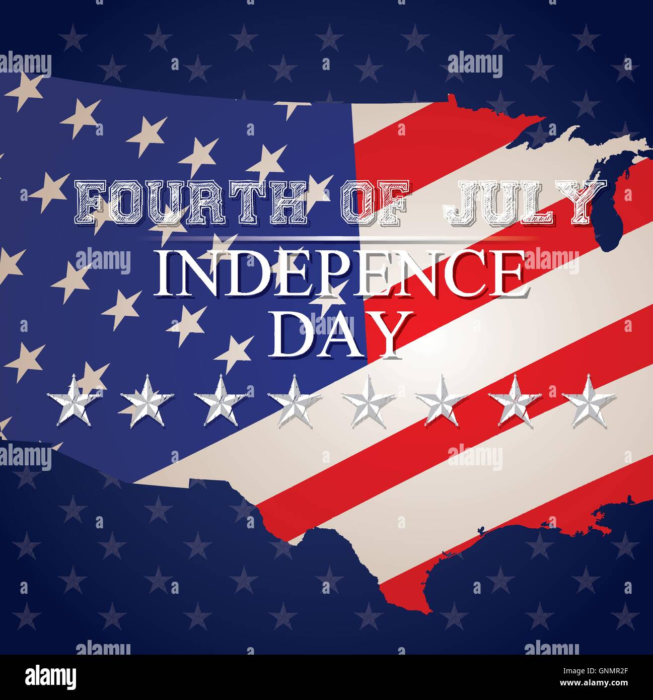 Blue background with text and the american map for independence day ...