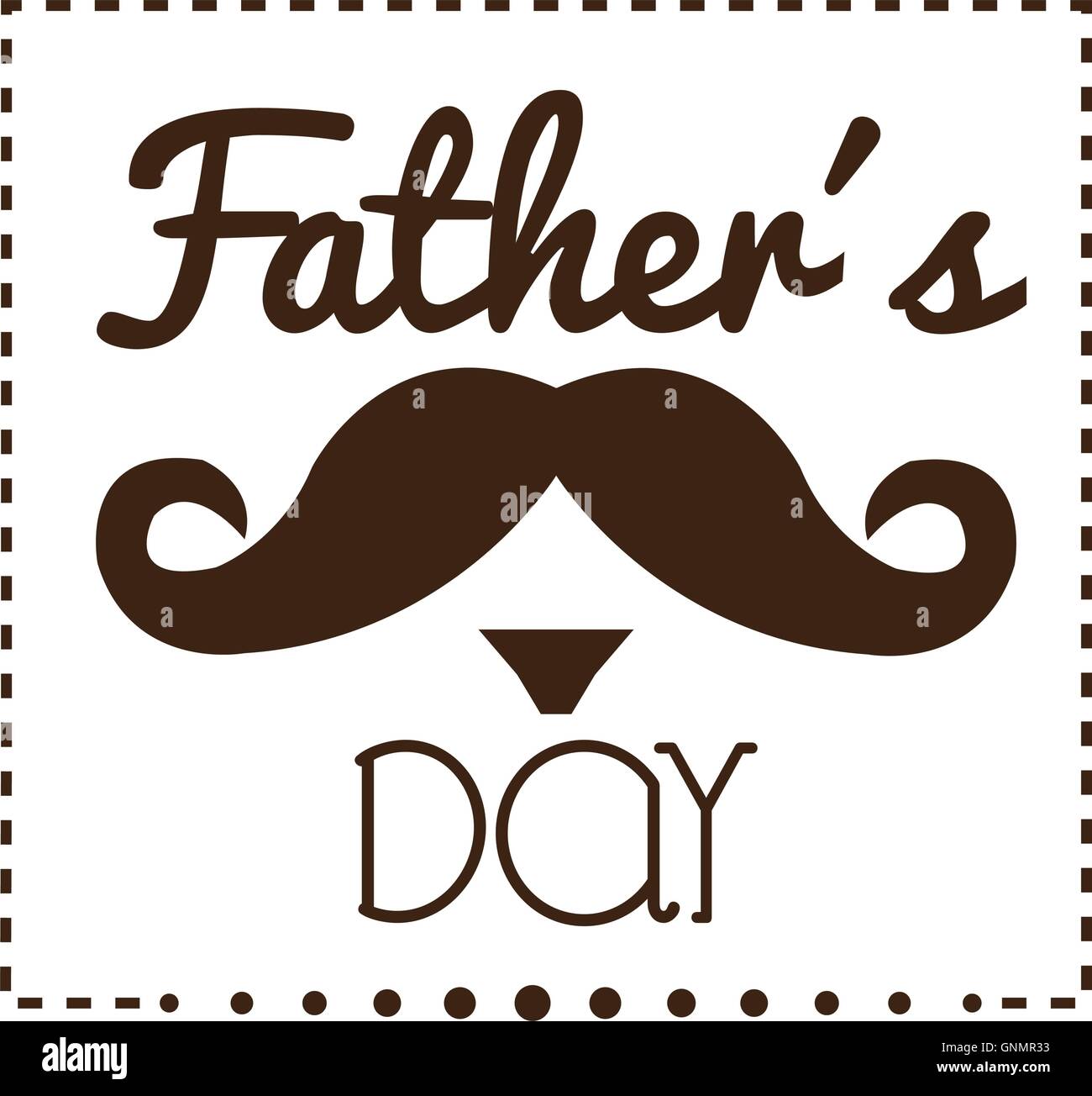Isolated icon of a mustache and text on a white background for father's ...