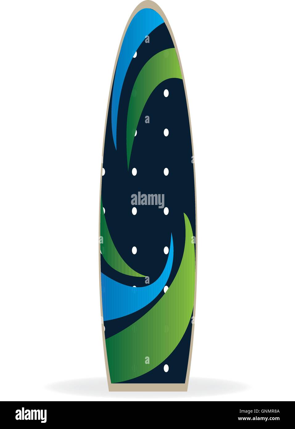 Isolated surfboard with a colored texture on a white background Stock ...