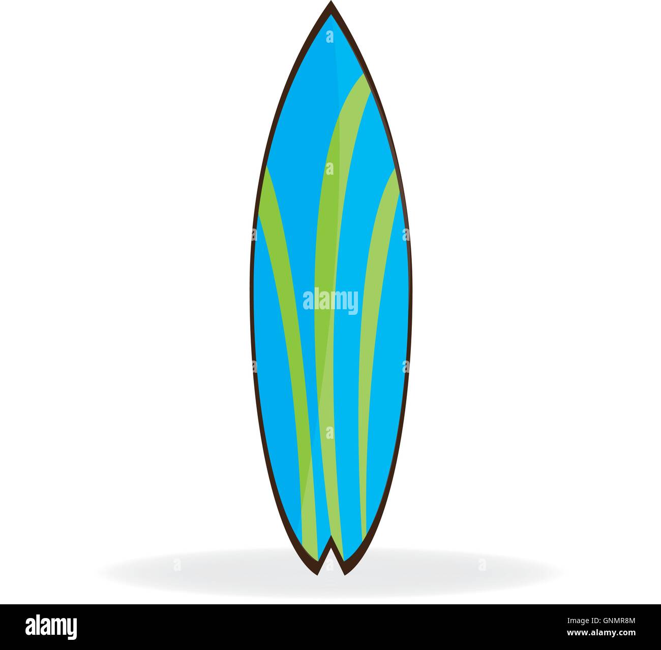 Isolated surfboard with a striped texture on a white background Stock ...