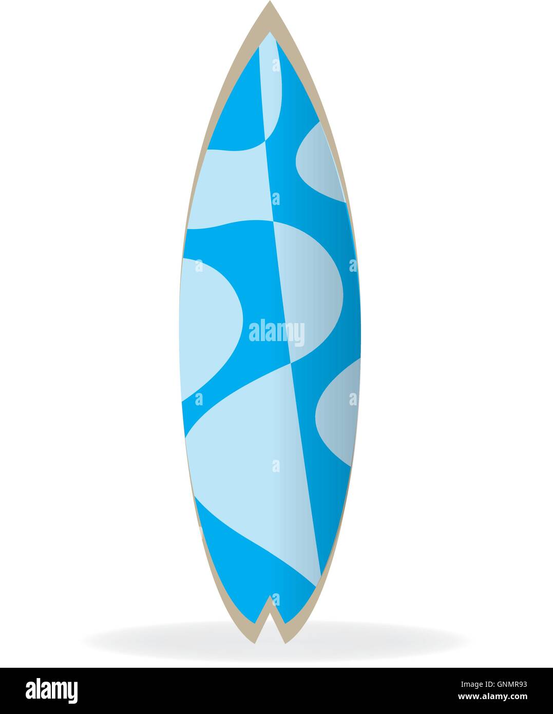 Isolated blue surfboard with a colored texture on a white background ...