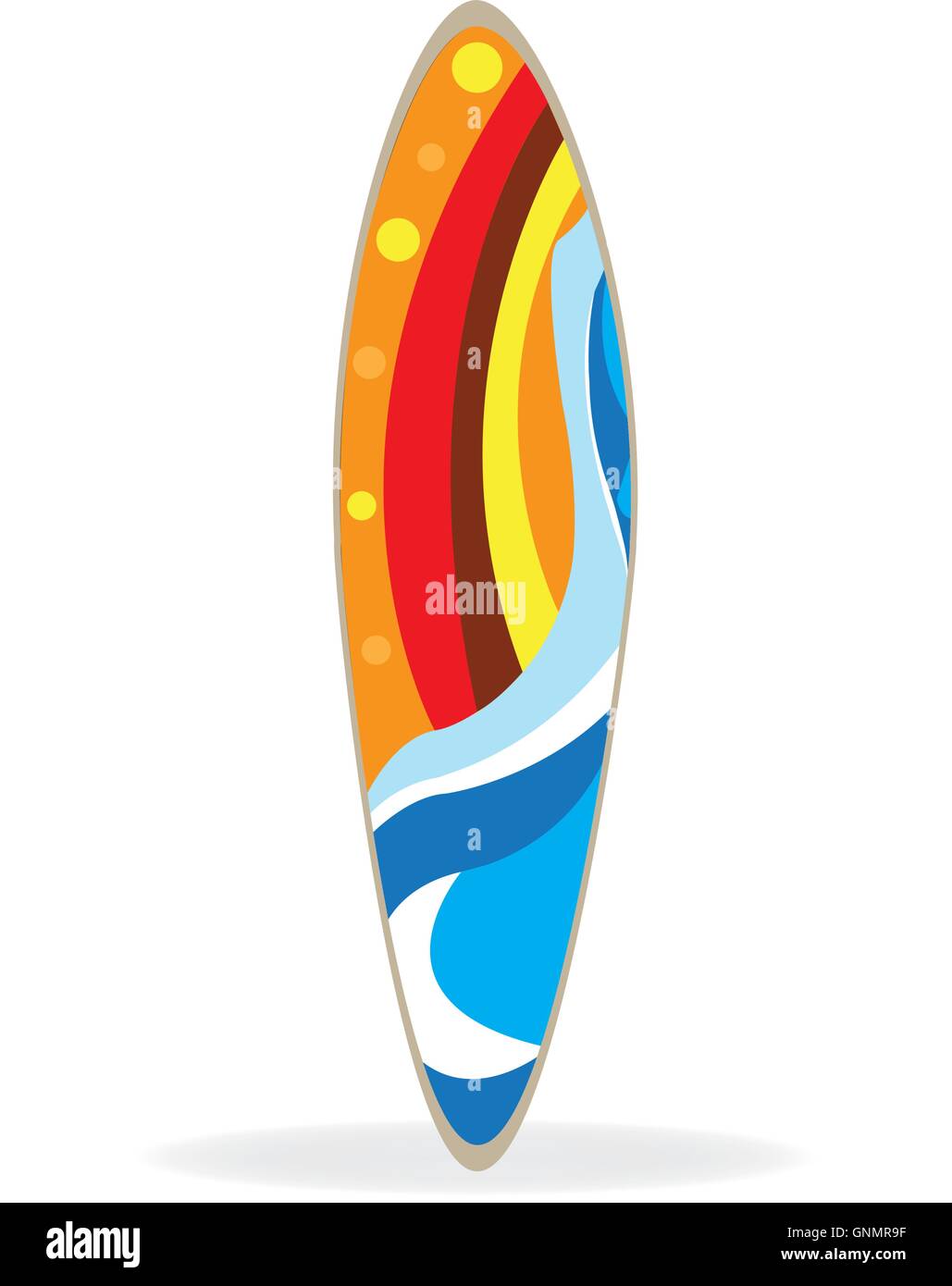 Isolated surfboard with a colored texture on a white background Stock ...