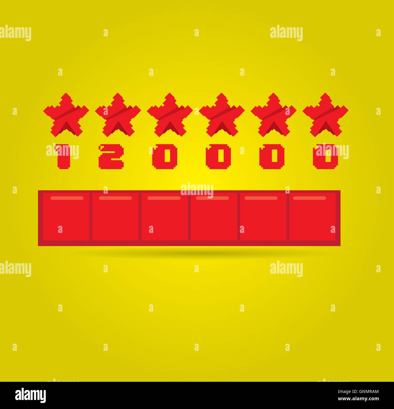 Isolated health bar with text and stars on a yellow background Stock ...