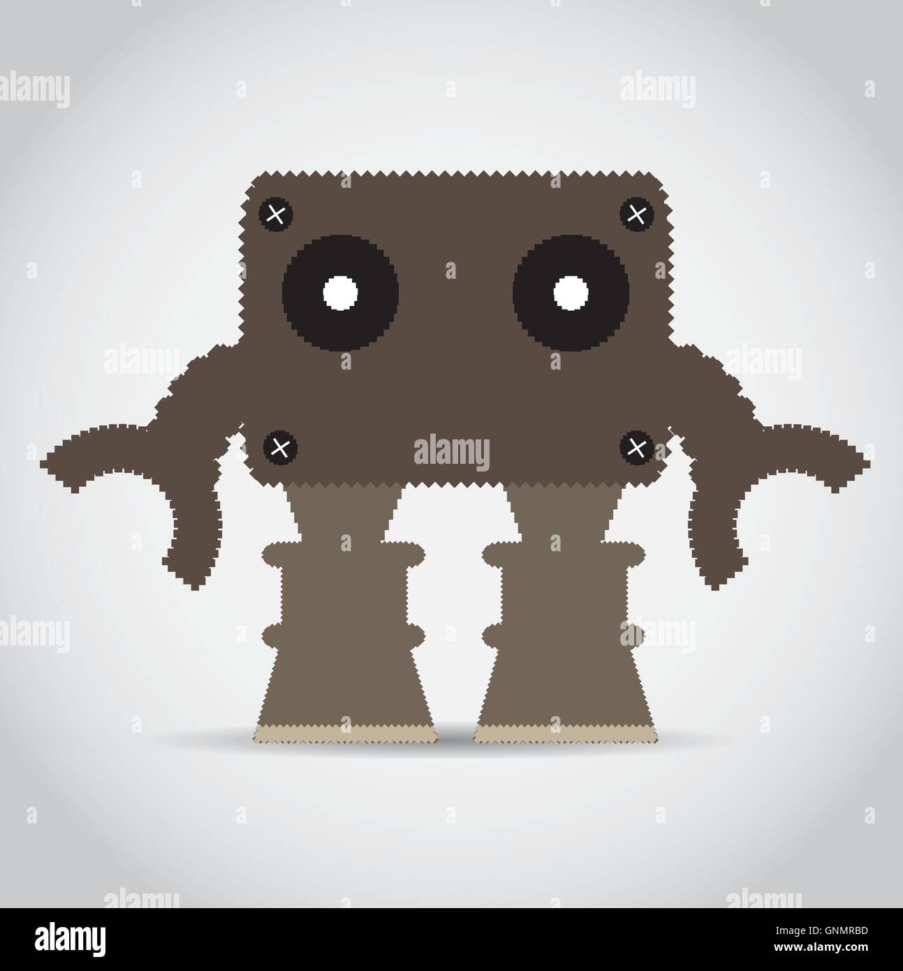 Isolated pixeled robot on a grey background Stock Vector Image & Art ...