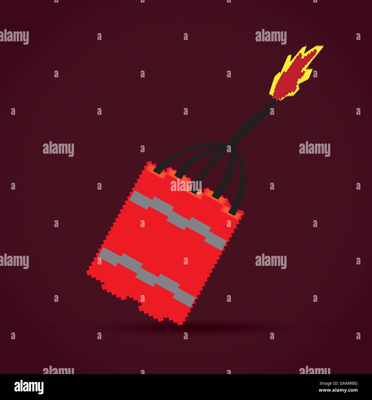 Isolated pixeled dynamite on a red background Stock Vector Image & Art ...