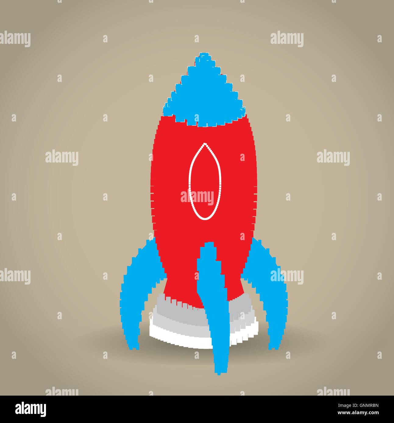 Isolated pixeled rocket on a colored background Stock Vector Image ...