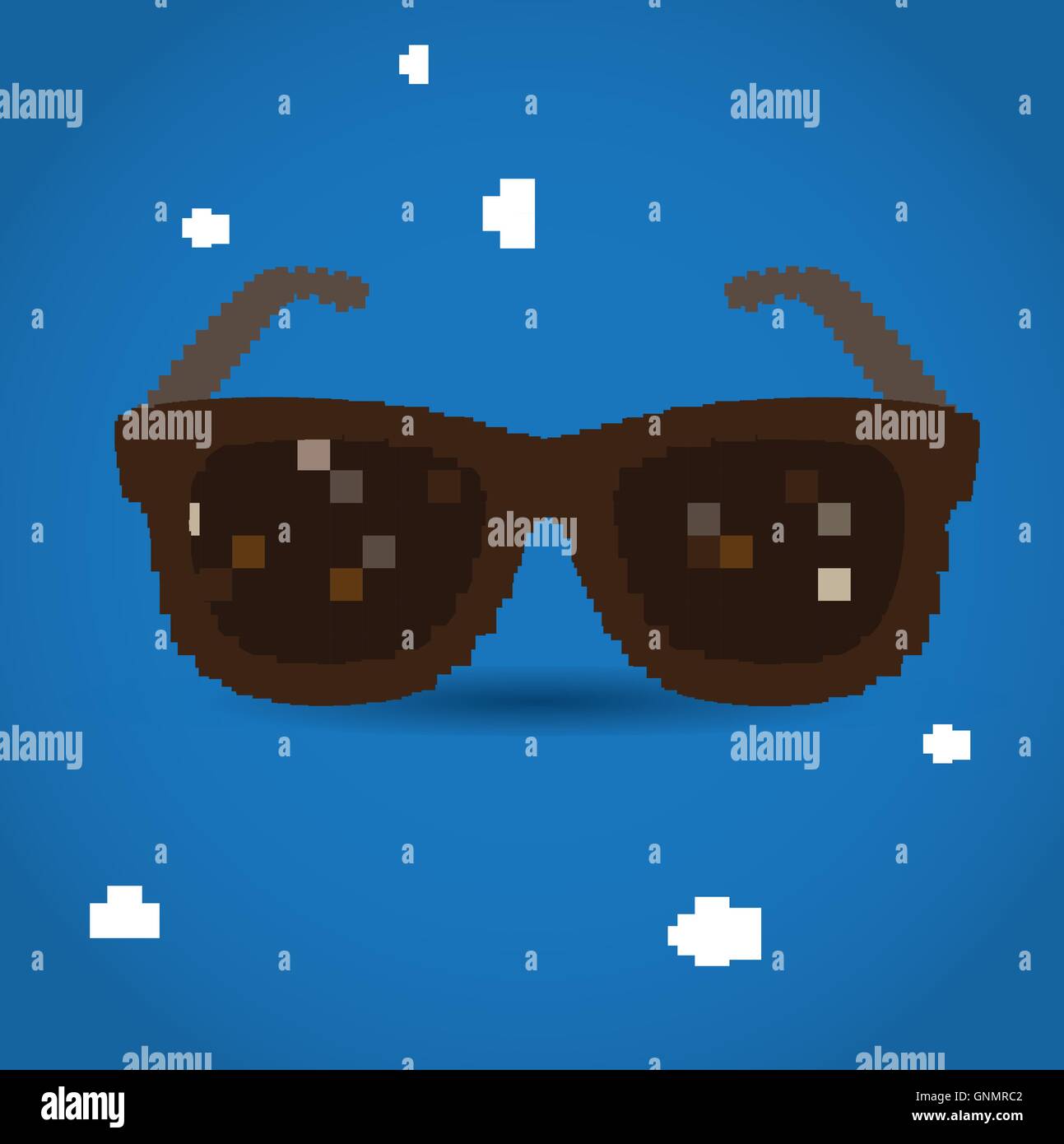 Isolated pixeled glasses on a blue background Stock Vector Image & Art ...