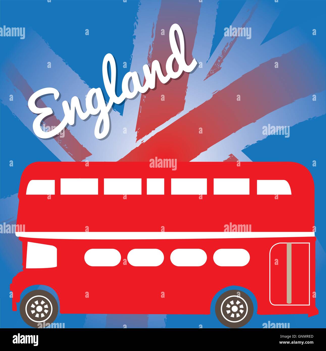 Blue background with text, the flag of the United Kingdom and a ...