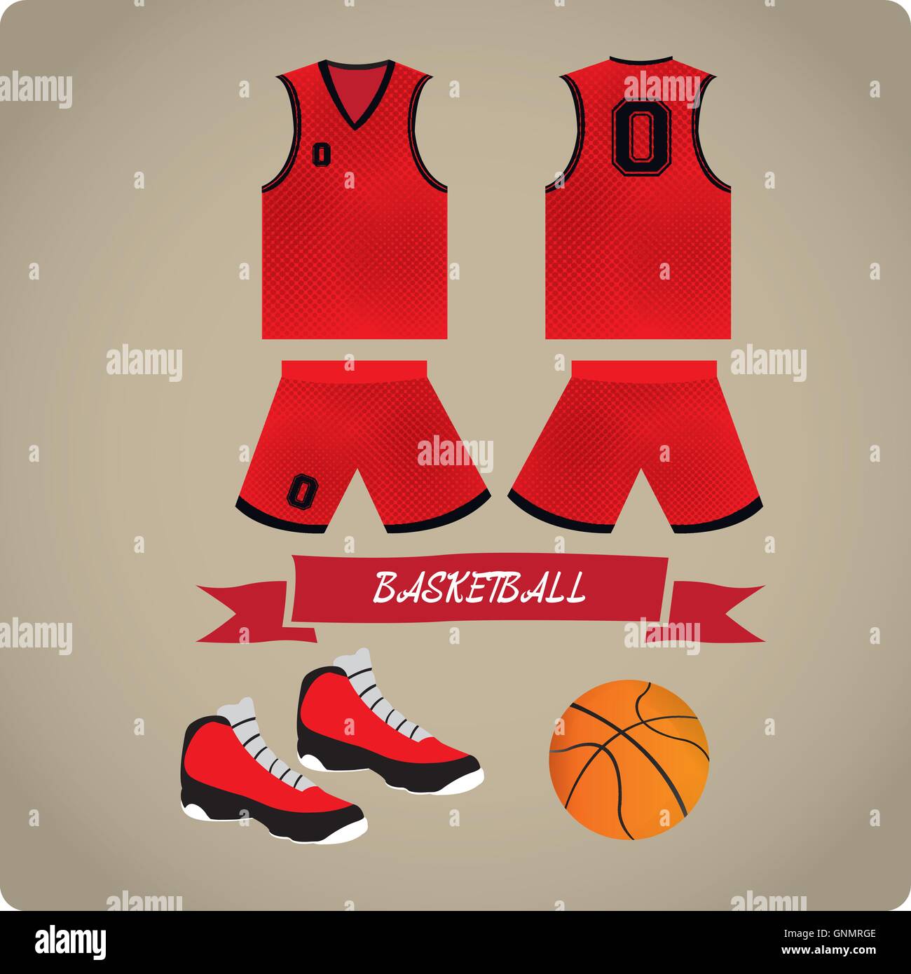 Basketball objects, Sport uniform, Vector illustration Stock Vector ...