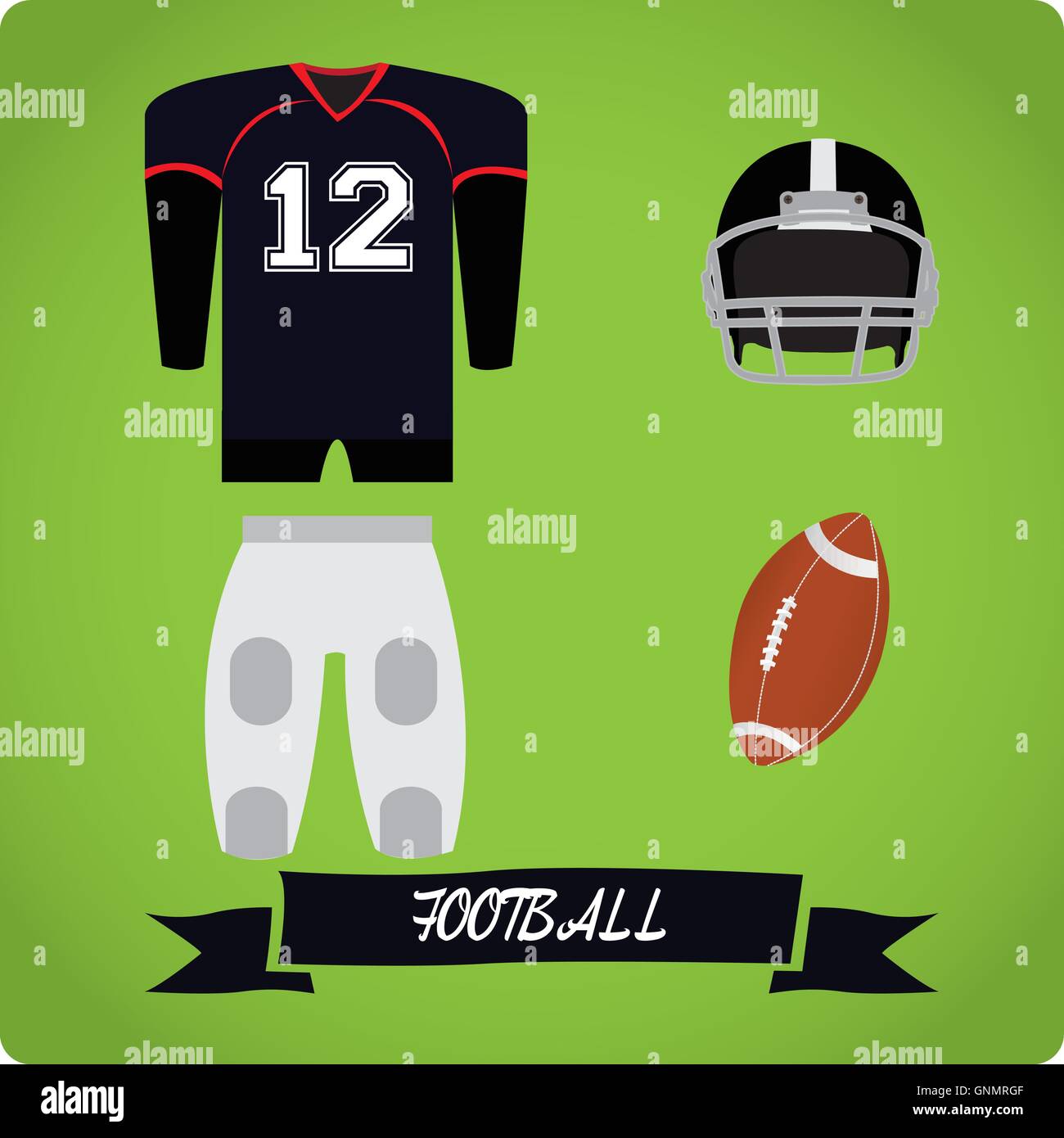 Football objects, Sport uniform, Vector illustration Stock Vector Image ...