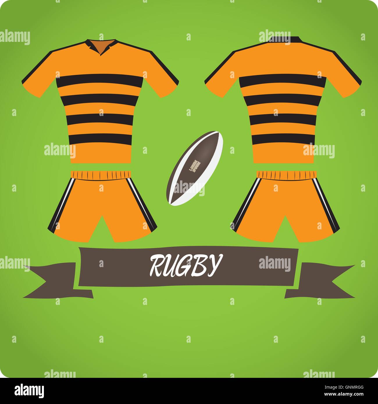 Rugby objects, Sport uniform, Vector illustration Stock Vector Image ...