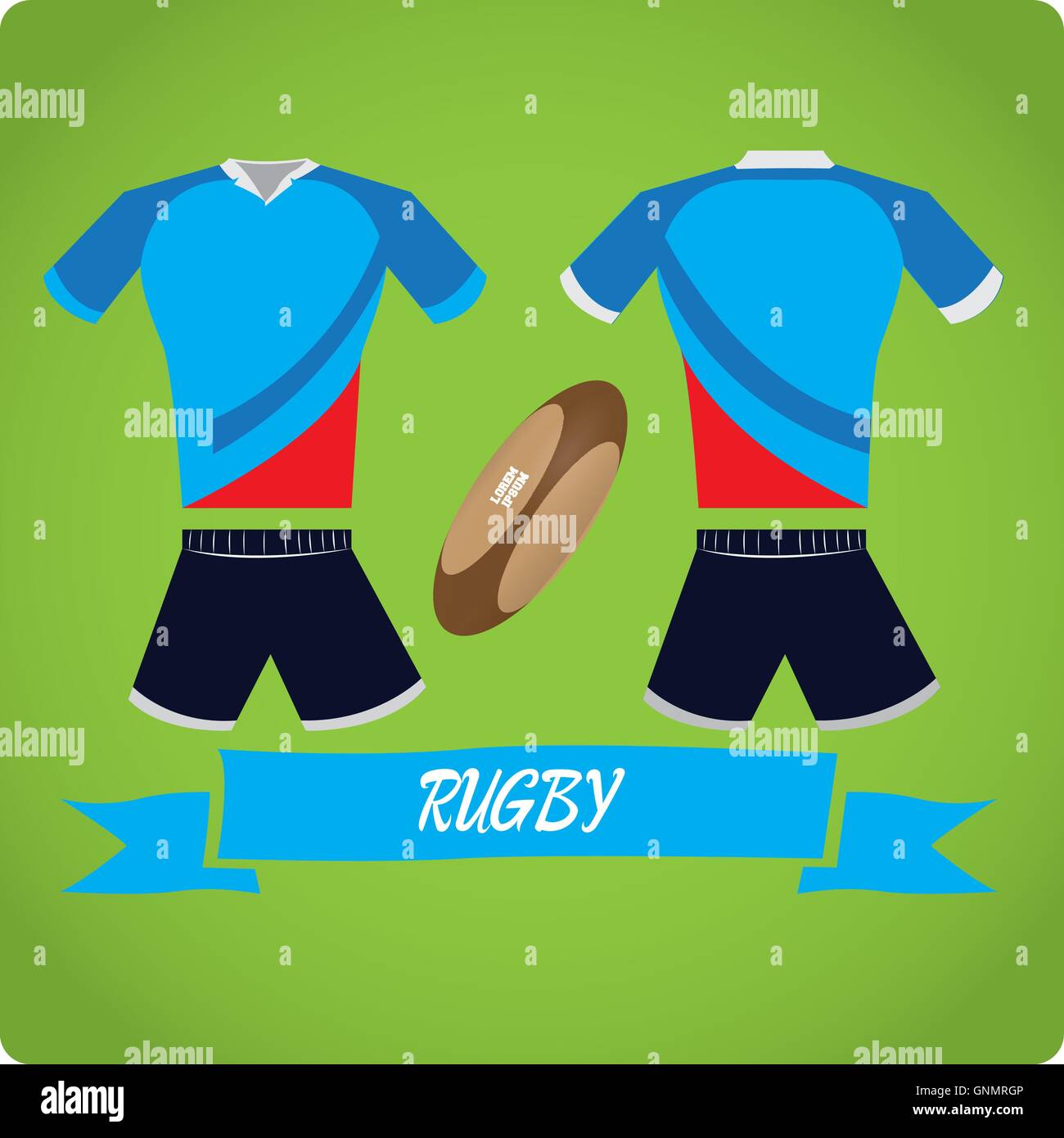 Rugby objects, Sport uniform, Vector illustration Stock Vector Image ...