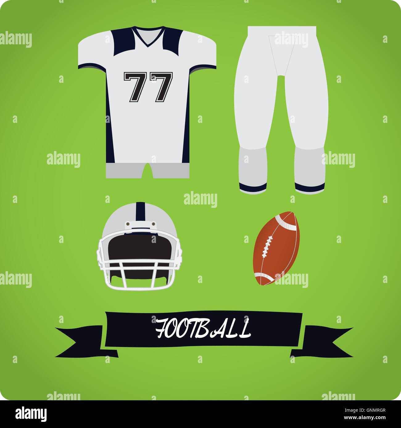 Football objects, Sport uniform, Vector illustration Stock Vector Image ...