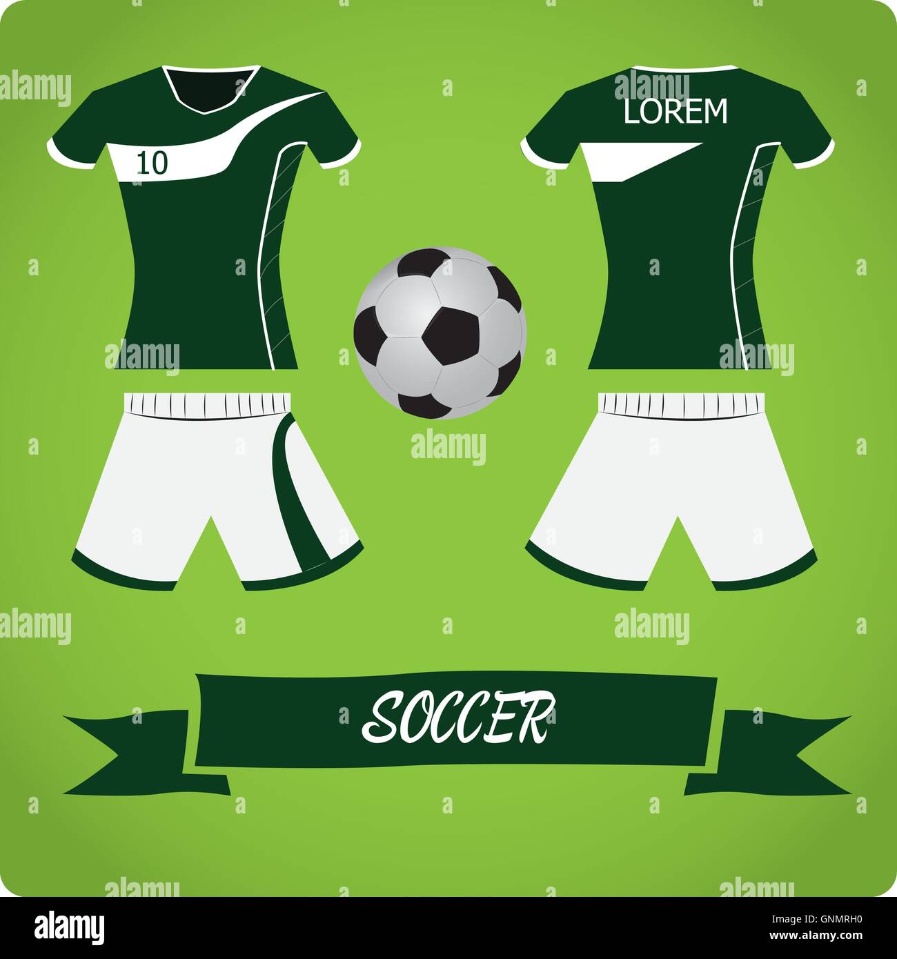 Soccer objects, Sport uniform, Vector illustration Stock Vector Image ...