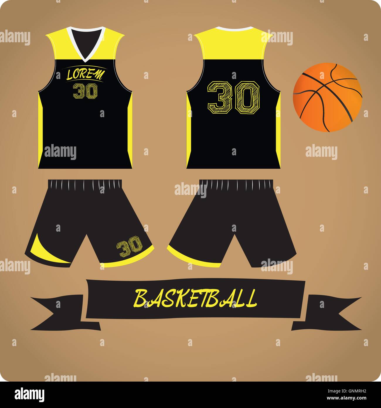 Basketball objects, Sport uniform, Vector illustration Stock Vector ...