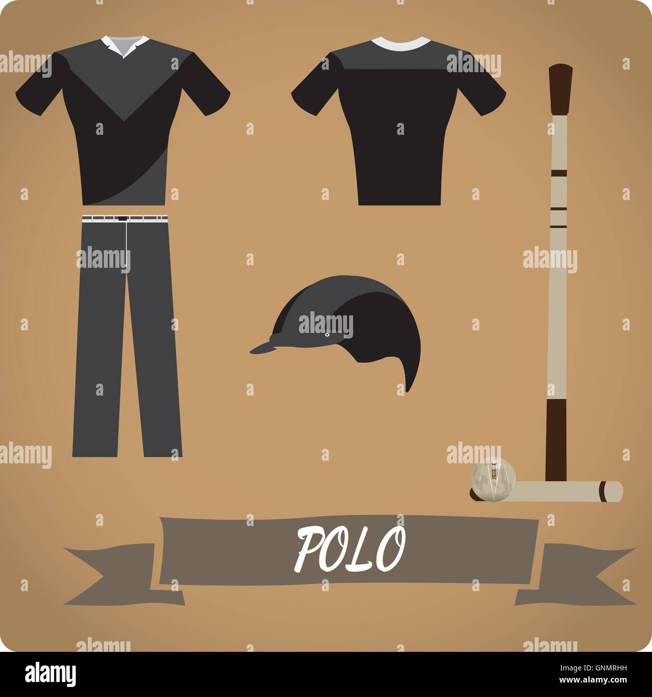 Polo objects, Sport uniform, Vector illustration Stock Vector Image ...