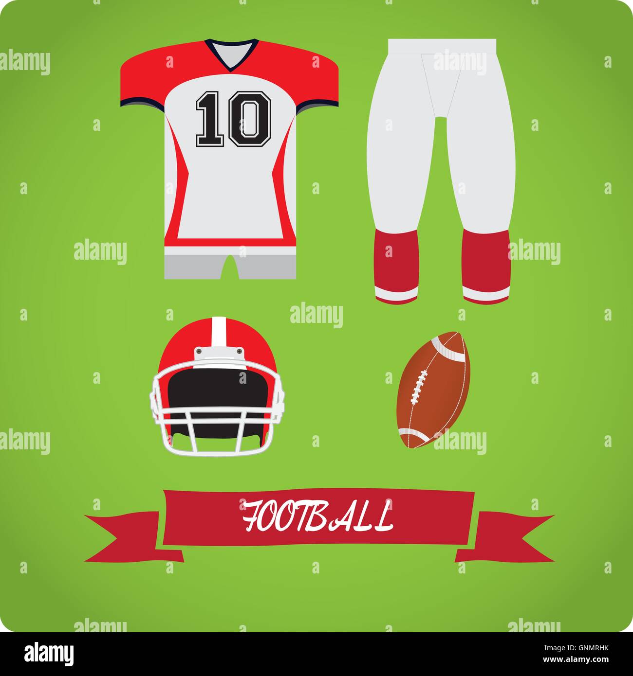 Football objects, Sport uniform, Vector illustration Stock Vector Image ...
