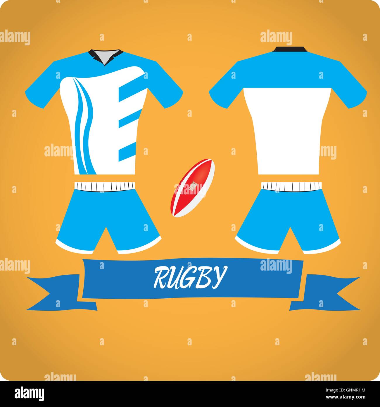 Rugby objects, Sport uniform, Vector illustration Stock Vector Image ...