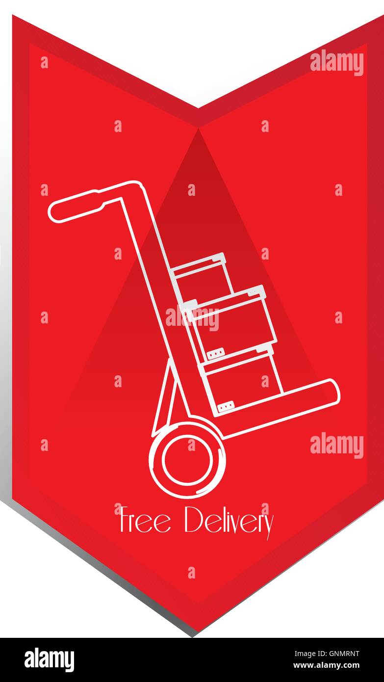 Isolated emblem with text and a silhouette of a delivery cart Stock ...