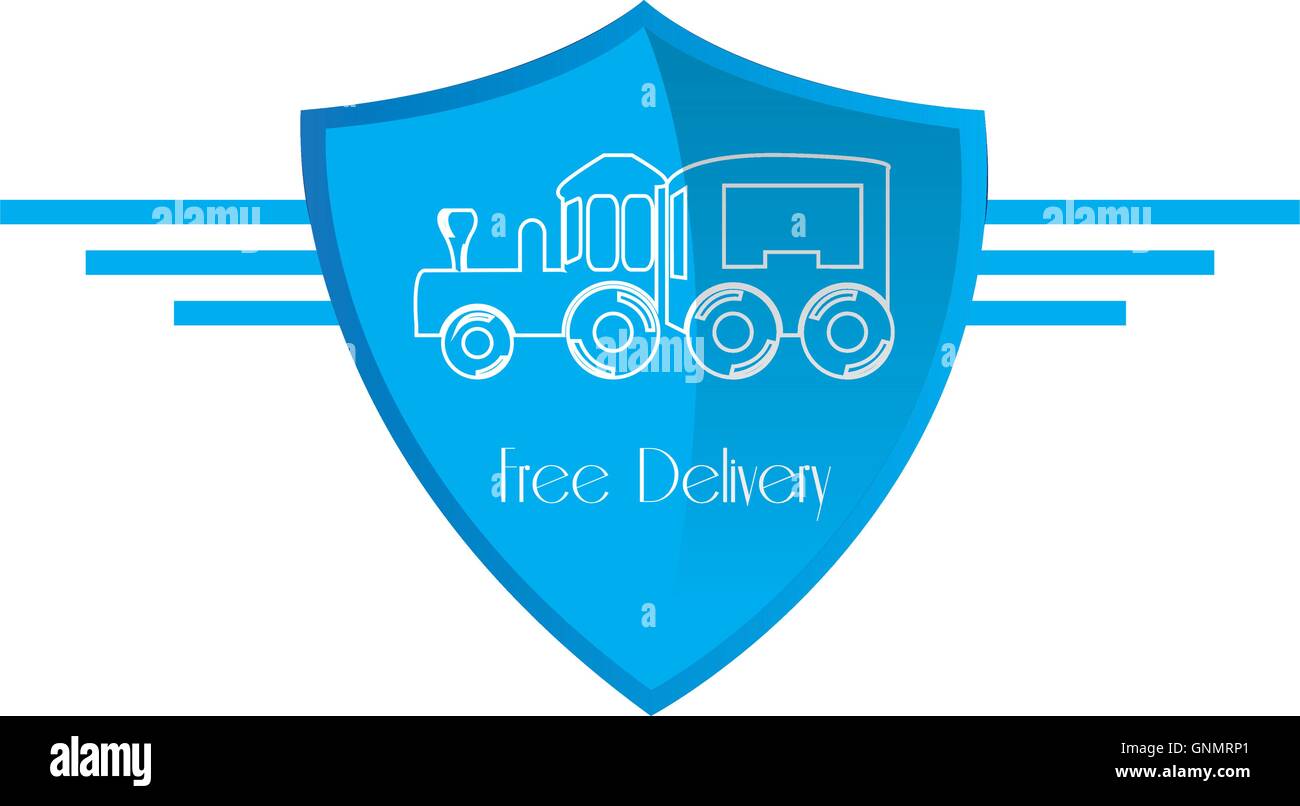 Isolated heraldry shield with text and a silhouette of a train for free ...