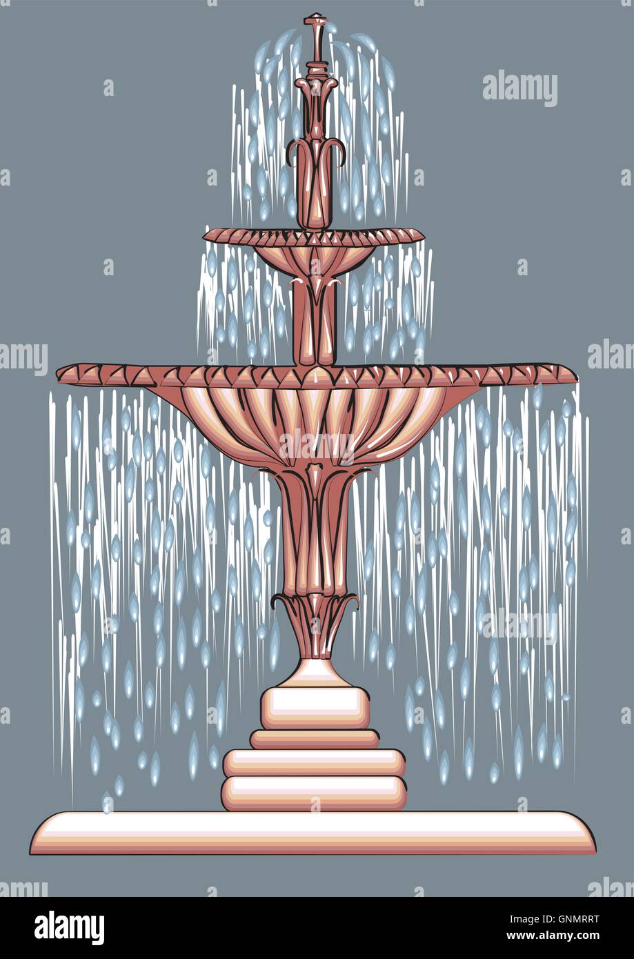 fountain with water stream splashing on ground Stock Vector Image & Art ...