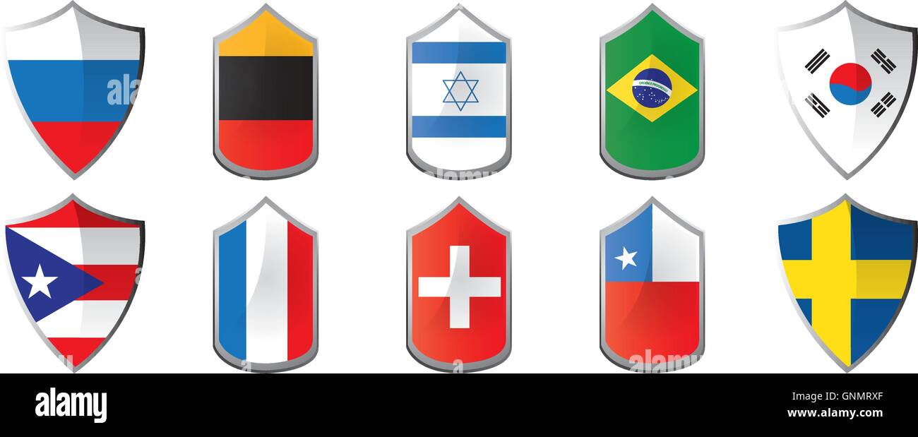 Set of flags, labels, eps 10, Vector illustration Stock Vector Image ...